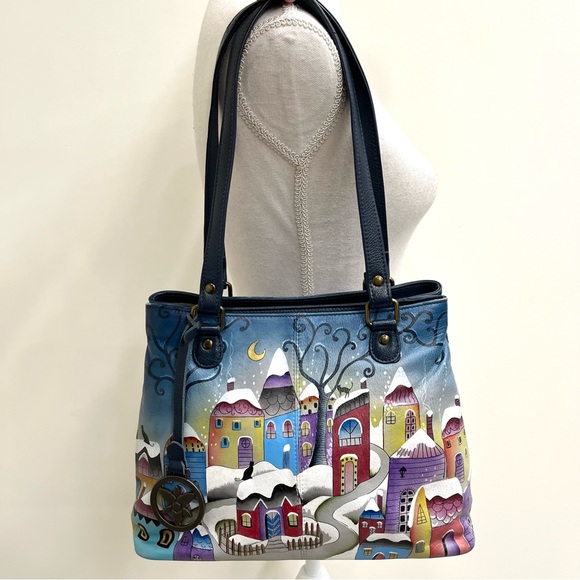 Anuschka | Bags | Anuschka Genuine Leather Satchel Handbag Shoulder Bag ...